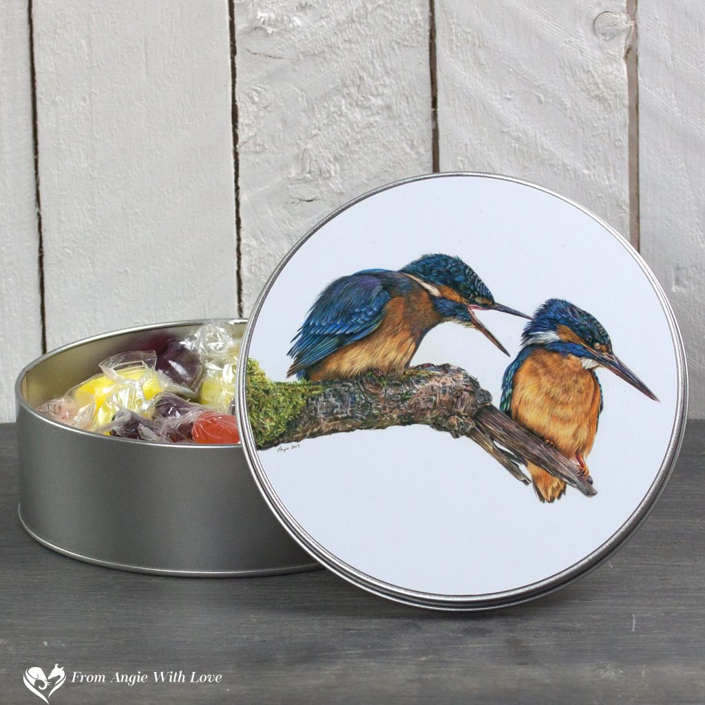 'Domestic Bliss' Kingfisher Tin by Wildlife Artist Angie